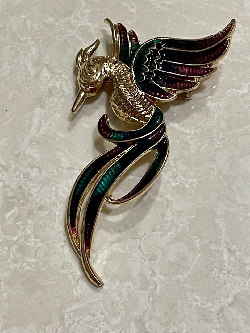 Peranakan Sayang Motif Phoenix Bird Brooch, Women's Fashion, Jewelry ...