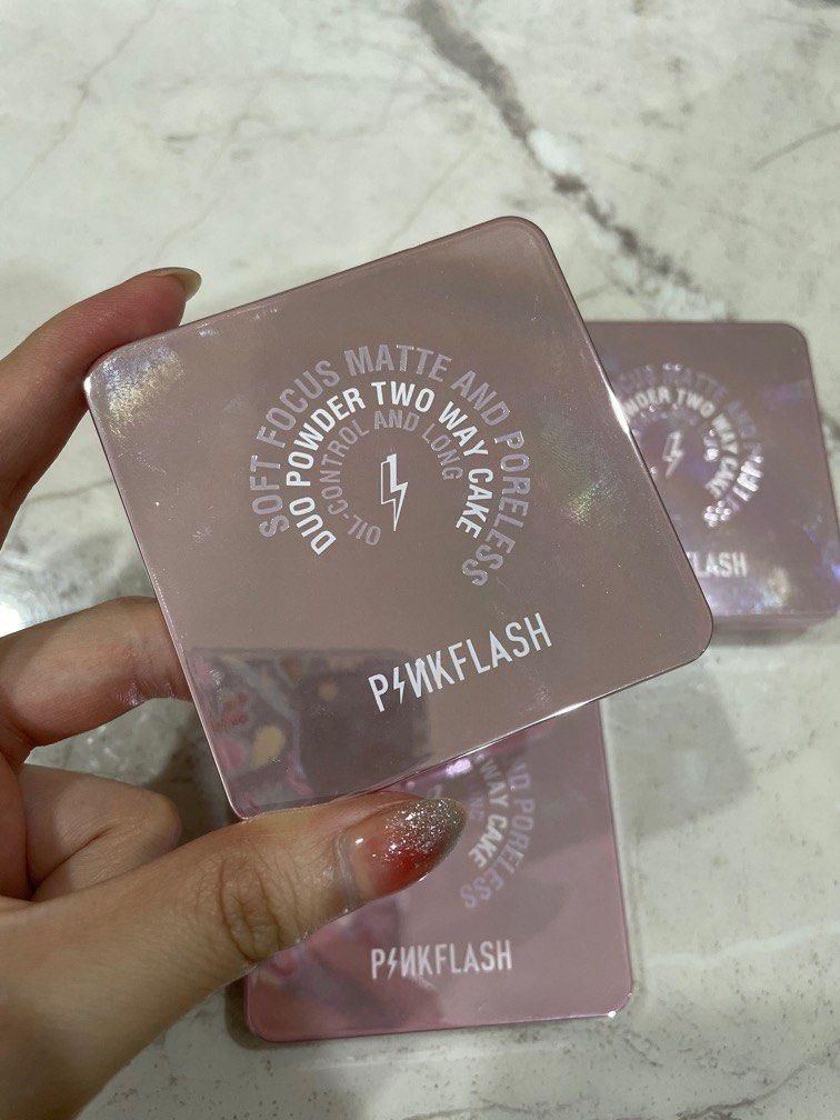 Pink Flash Duo Powder Two Way Cake, Kesehatan & Kecantikan, Rias Wajah ...