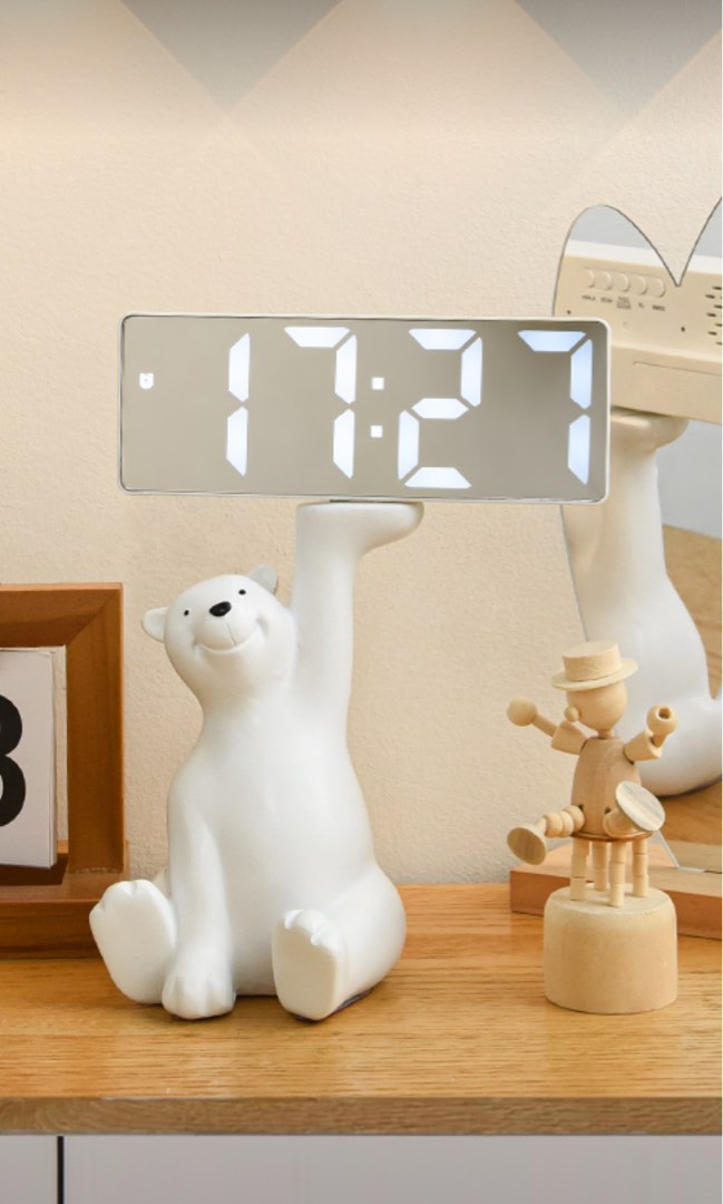 Polar Bear Digital Clock, Furniture & Home Living, Home Decor, Clocks ...