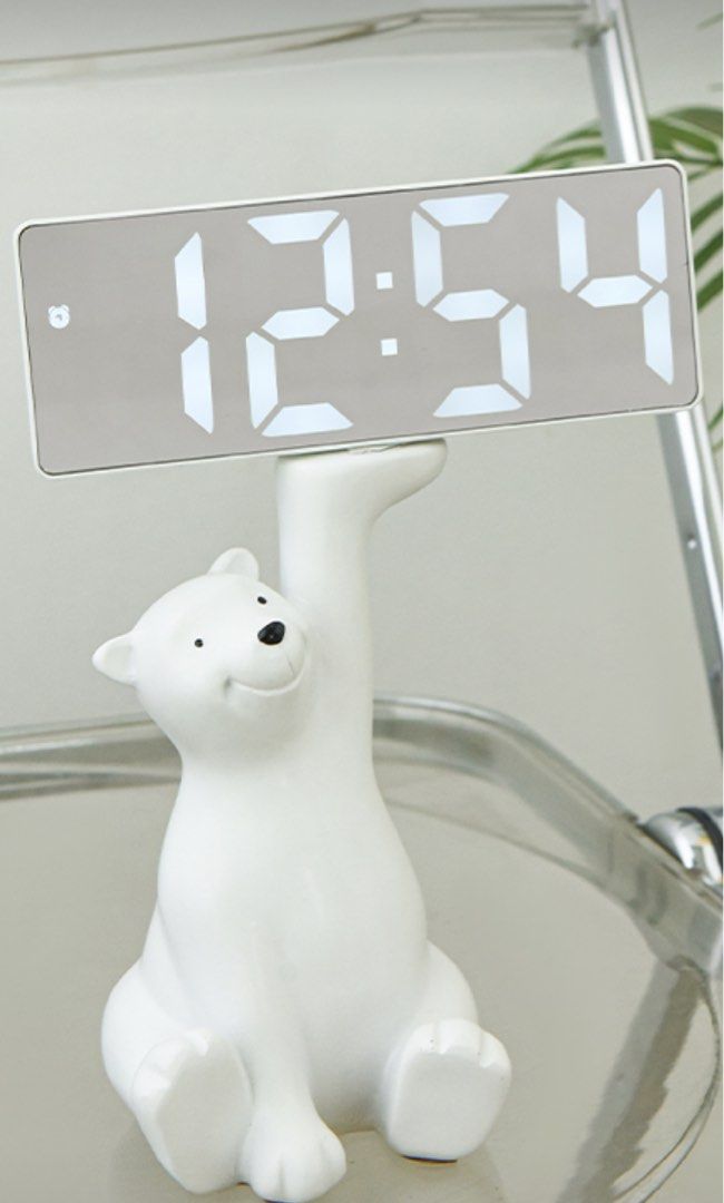 Polar Bear Digital Clock, Furniture & Home Living, Home Decor, Clocks ...