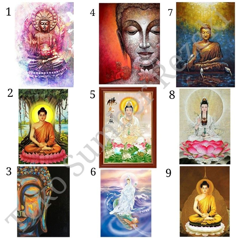 Poster Buddha Kwan Im Lukisan Art Gambar Dewa Figure Patung Siddhartha Gautama Dewi Kwan In ...