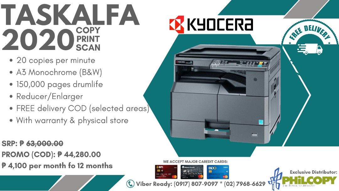 Q2 Promo for A3 Xerox Photocopier Machine Taskalfa 2020 All in One ...