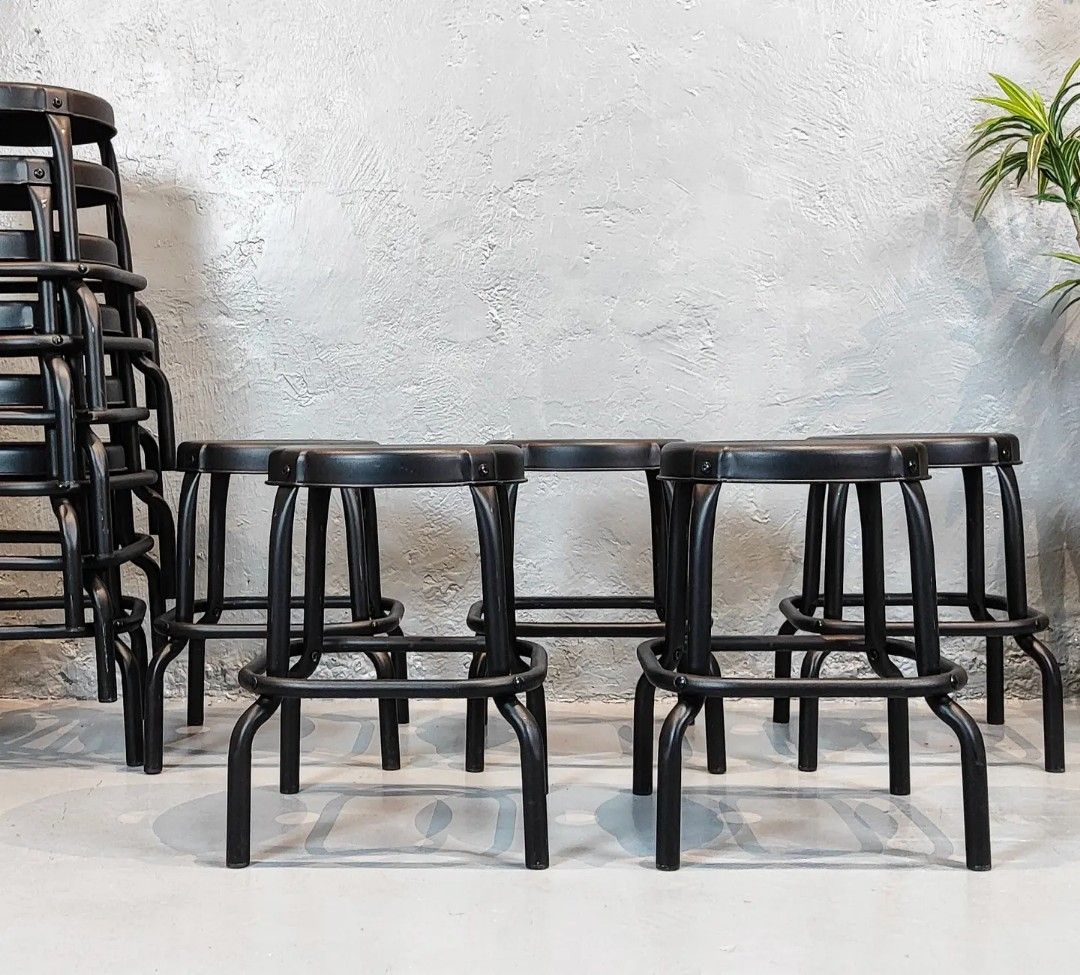 Raskog stackable black steel stool 13.5 x 13.5 inches H 18, Furniture ...