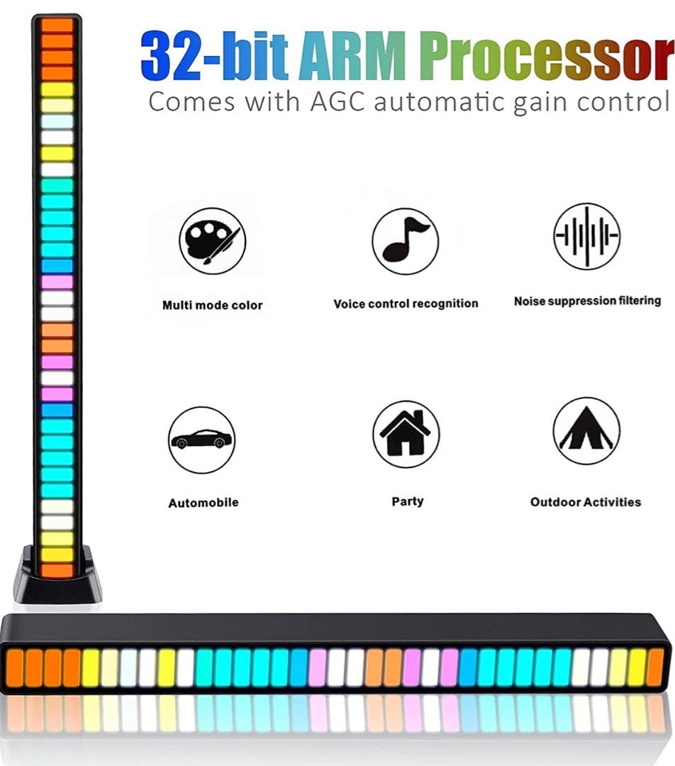 RGB Sound Reactive LED Light Bars, Furniture & Home Living, Lighting ...