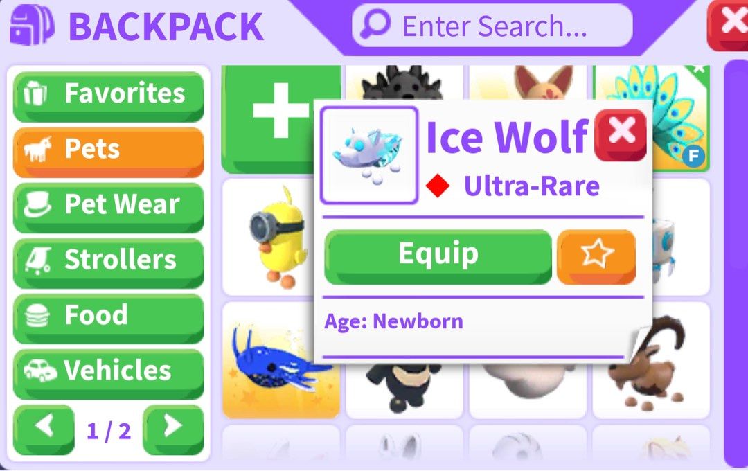 Roblox Adopt Me Ice Wolf, Video Gaming, Gaming Accessories, In-Game ...