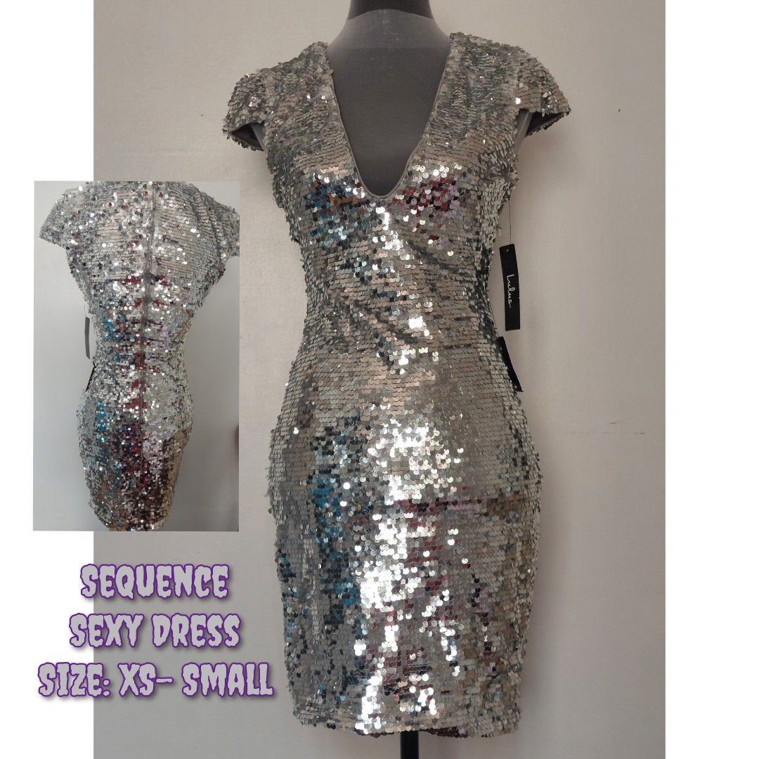 Silver Sequence Sexy Dress, Women's Fashion, Dresses & Sets, Evening ...