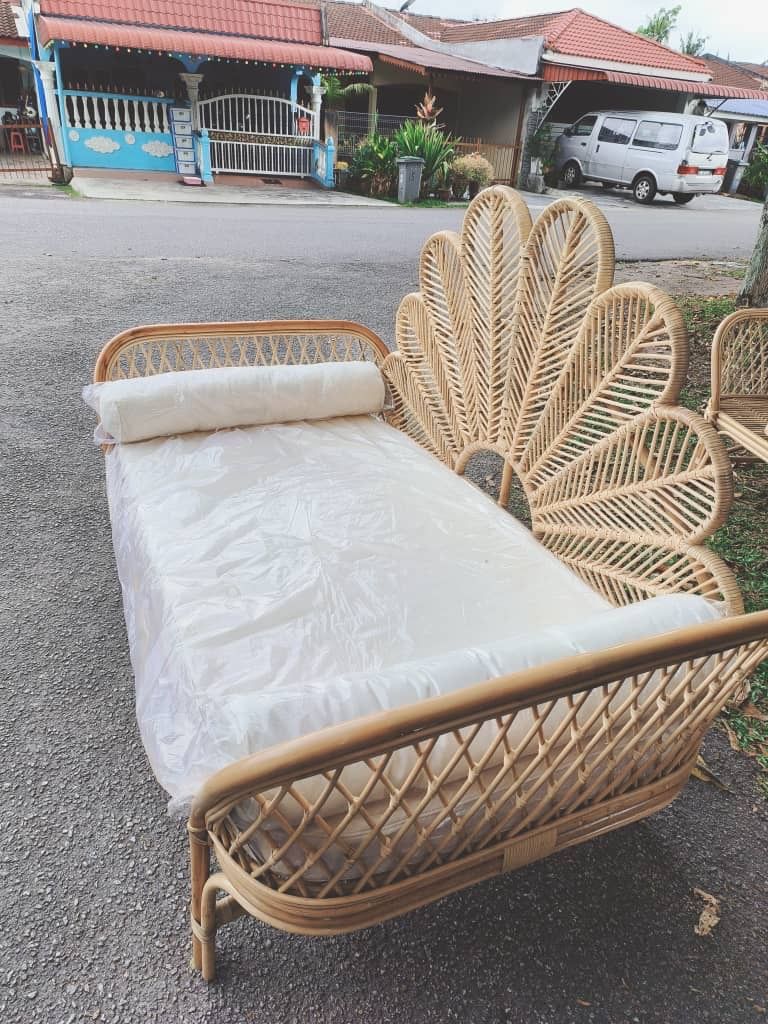 Sofa Rotan, Furniture & Home Living, Furniture, Sofas on Carousell