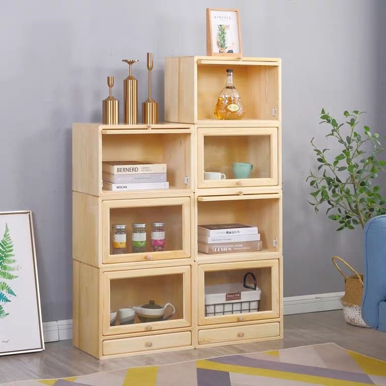 SOLDER Solid Wood Modular Display Cabinet, Furniture & Home Living ...