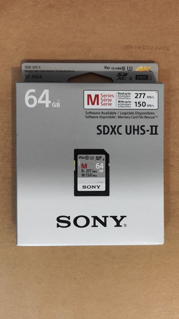 Sony SF-M6 M Series SD Card 64GB SDXC UHS-II V60, Photography ...