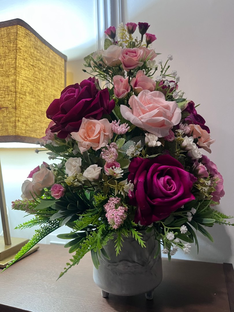 SSF Roses artificial flowers, Furniture & Home Living, Home Decor ...