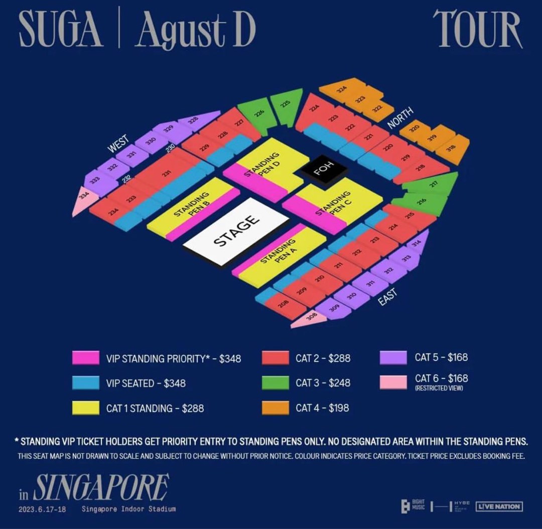 SUGA l AGUST D CONCERT IN SINGAPORE, Tickets & Vouchers, Event Tickets ...