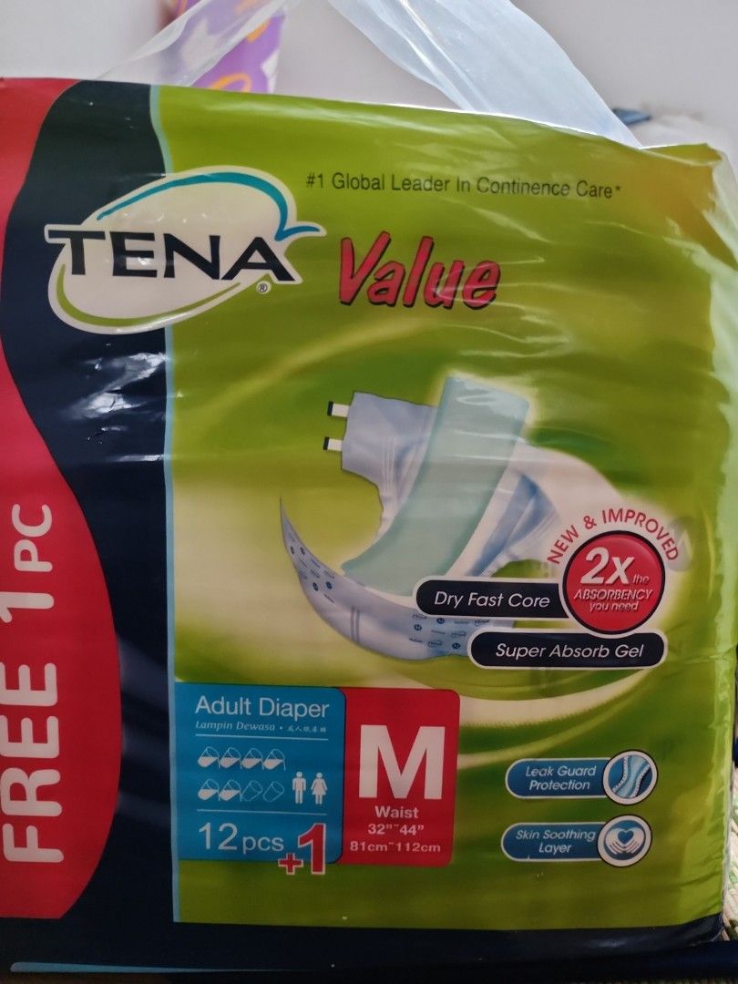 TENA VALUE DIAPERS (M/L SIZE), Health & Nutrition, Medical Supplies ...