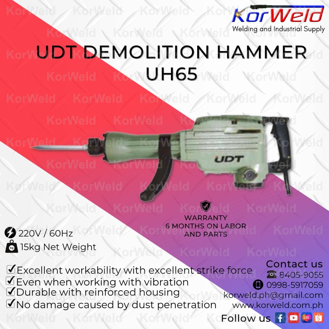 UDT DEMOLITION HAMMER UH65, Commercial & Industrial, Construction Tools ...