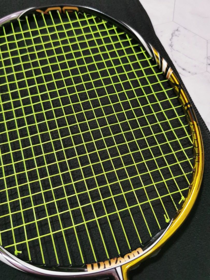Wilson Recon BLX Gold Badminton Racket with Felet Badminton string ...