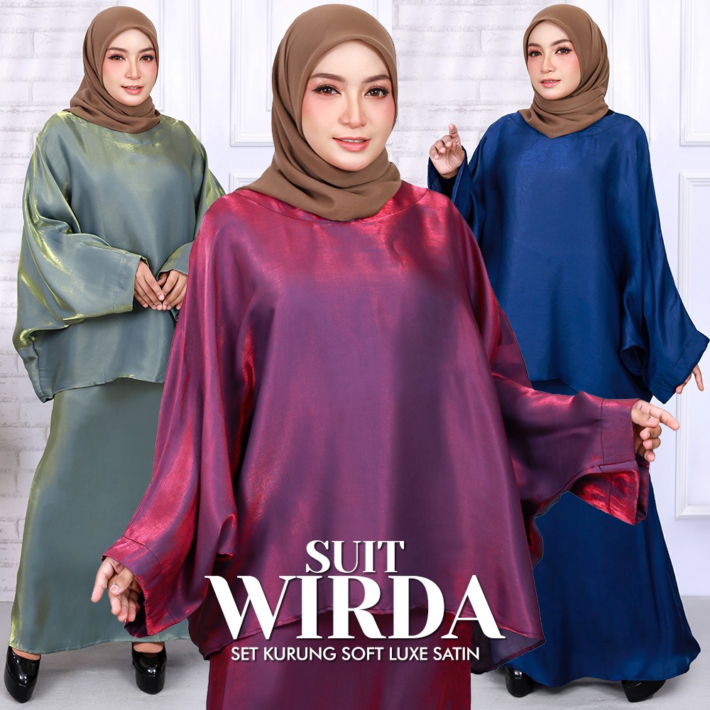 Wirda Suit Baju Kurung Satin, Women's Fashion, Muslimah Fashion, Baju ...