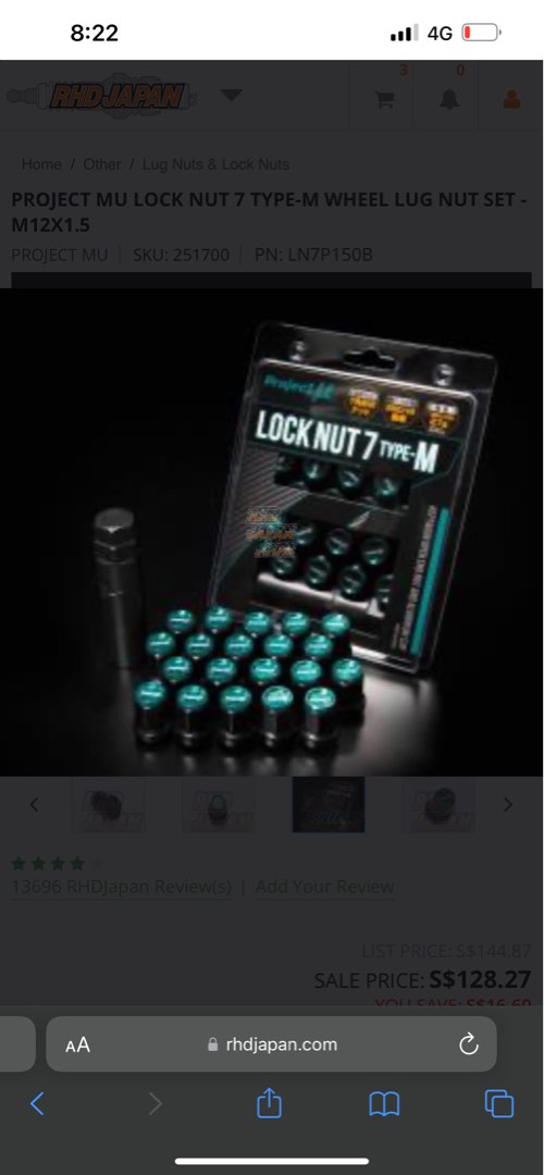 WTS brand new project MU lock nut 7 type M12 x 1.5 (neg), Car ...