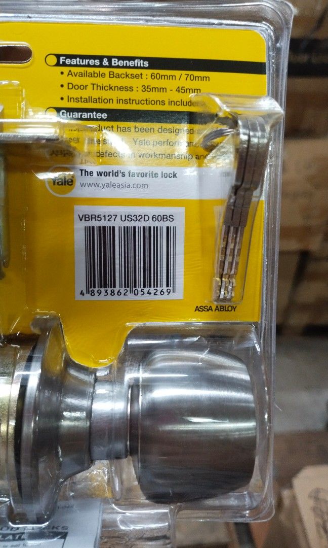 Yale entrance lockset knobs vbr5127 us32d, Furniture & Home Living ... Yale entrance lockset knobs vbr5127 us32d, Furniture & Home Living ...