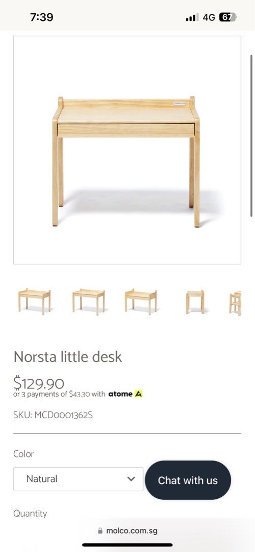 Yamatoya brand pinewood table and chair (Norsta), Babies & Kids, Baby ...