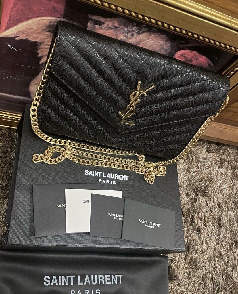 YSL VIP Black Envelope Bag in Gold Hardware on Carousell