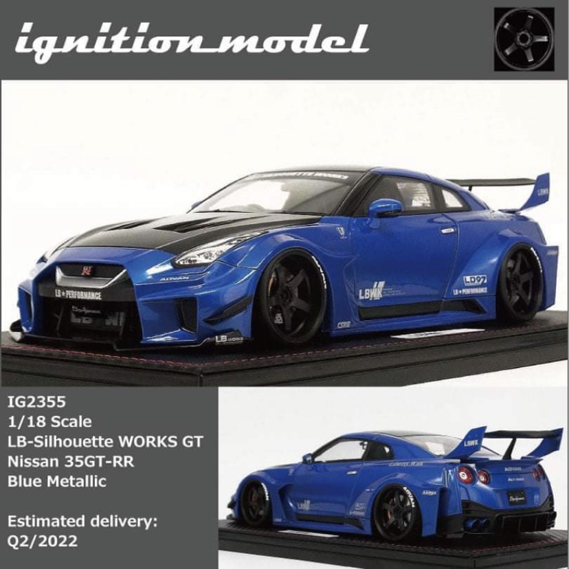1/18 Ignition model gtr r35 lb blue, 興趣及遊戲, 玩具 & 遊戲類 - Carousell