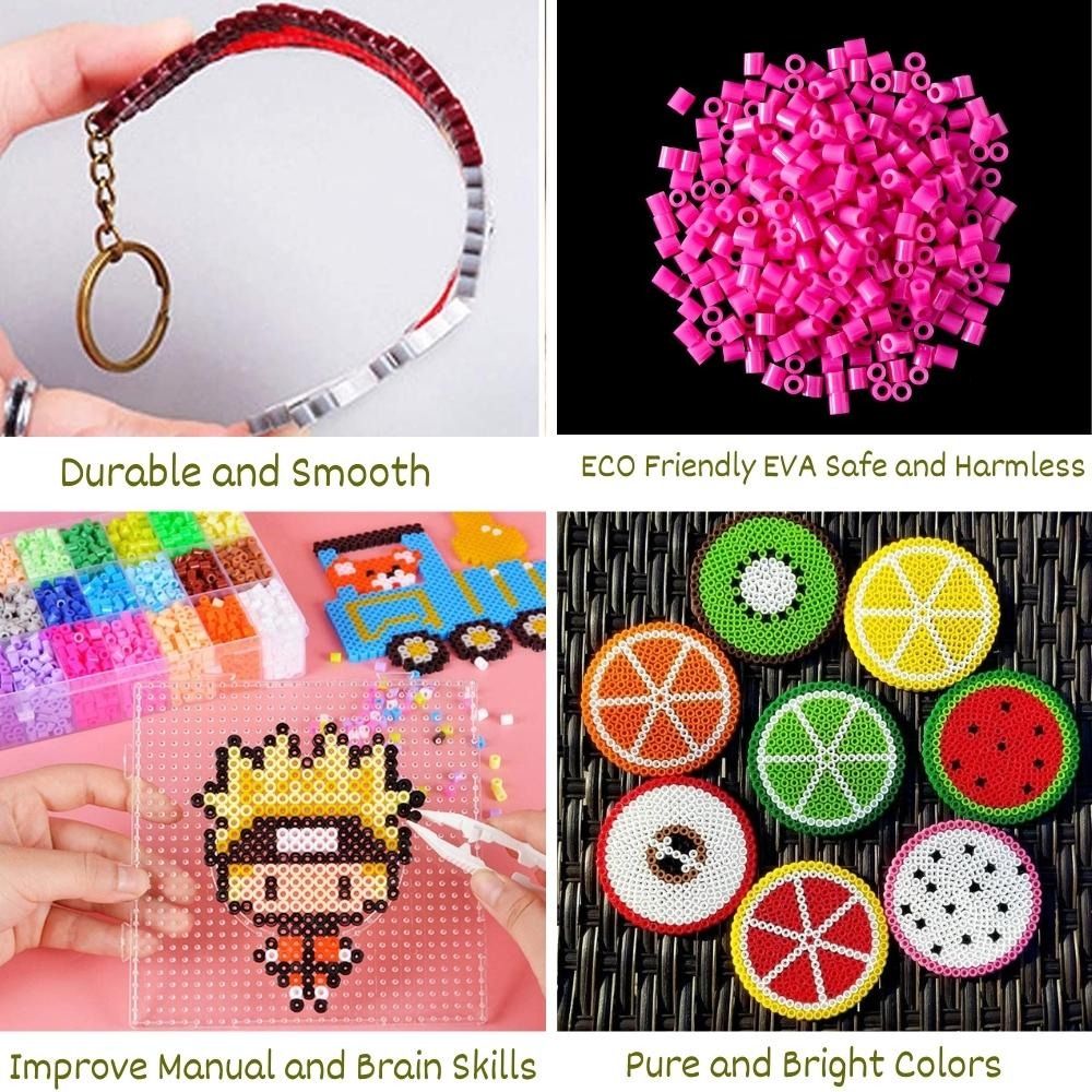 24 Colours Perler Beads 5mm Iron Beads Hama Beads Fuse Beads Craft Kit ...