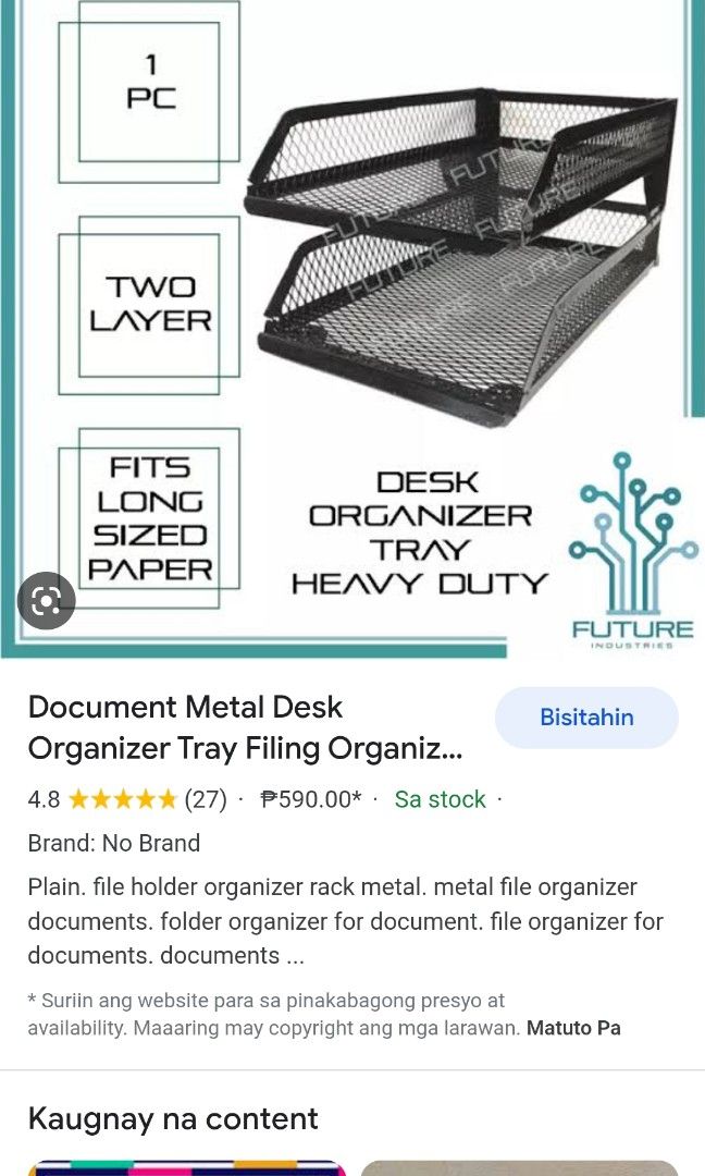 2 Tier Heavy Duty Metal File Organizer on Carousell