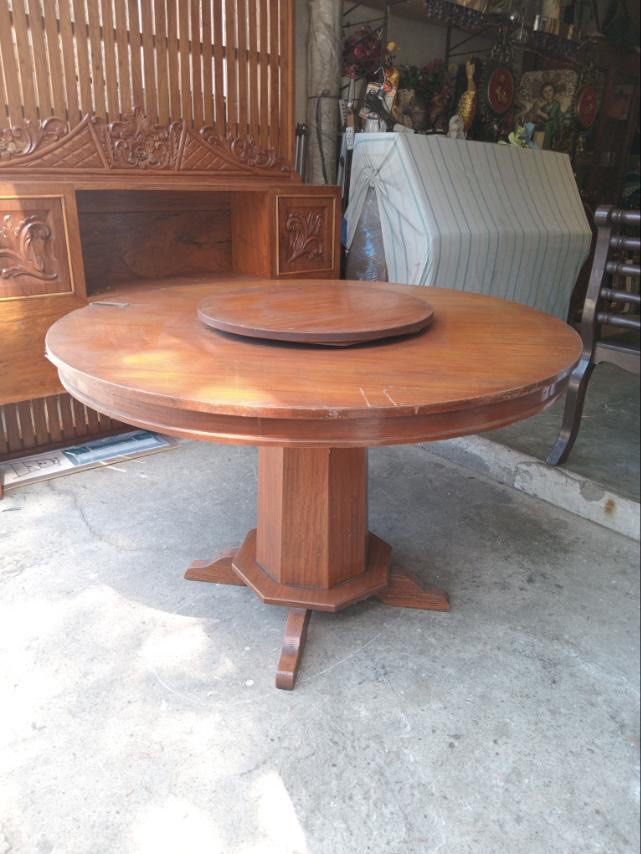 48 inches Dining Round Table Narra and Narra Ply as-is, Furniture ...