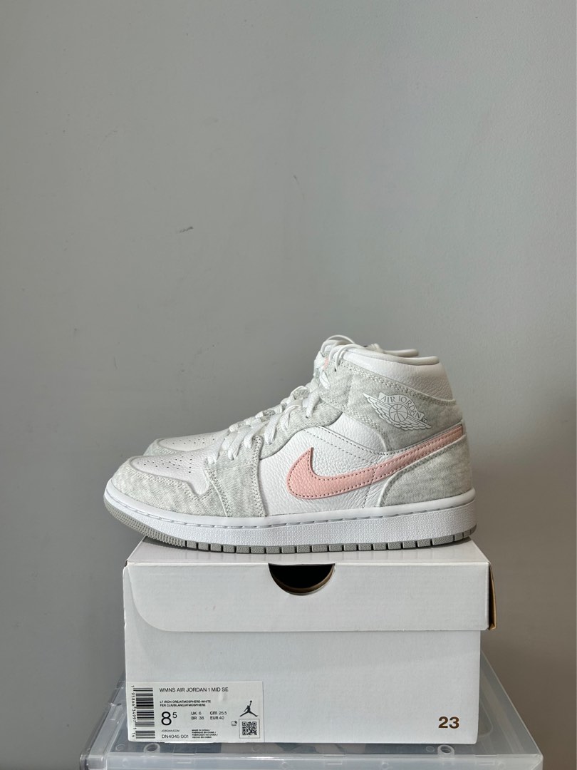 Air Jordan 1 Mid SE WMNS Light Iron Ore, Men's Fashion, Footwear ...