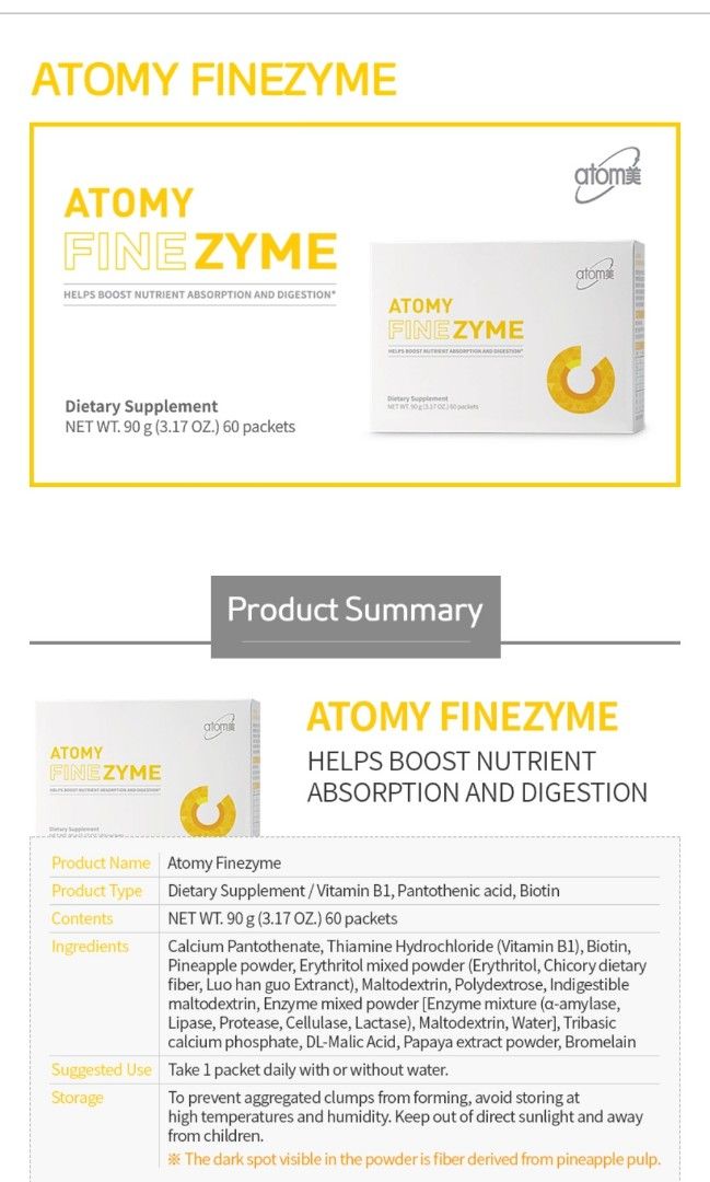 Atomy Finezyme - 60 packets, Health & Nutrition, Health Supplements ...