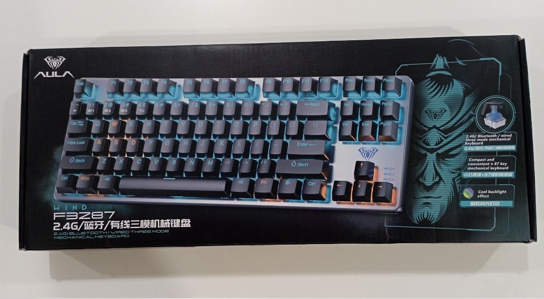 AULA F3287 87 Key Wired Keyboard 2.4g Bluetooth Mechanical Keyboard ...