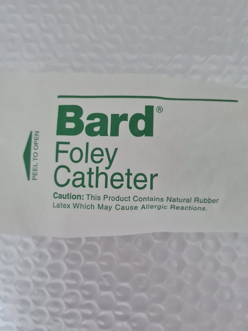 Bard Foley Urine Catheter 16CH, Health & Nutrition, Medical Supplies ...
