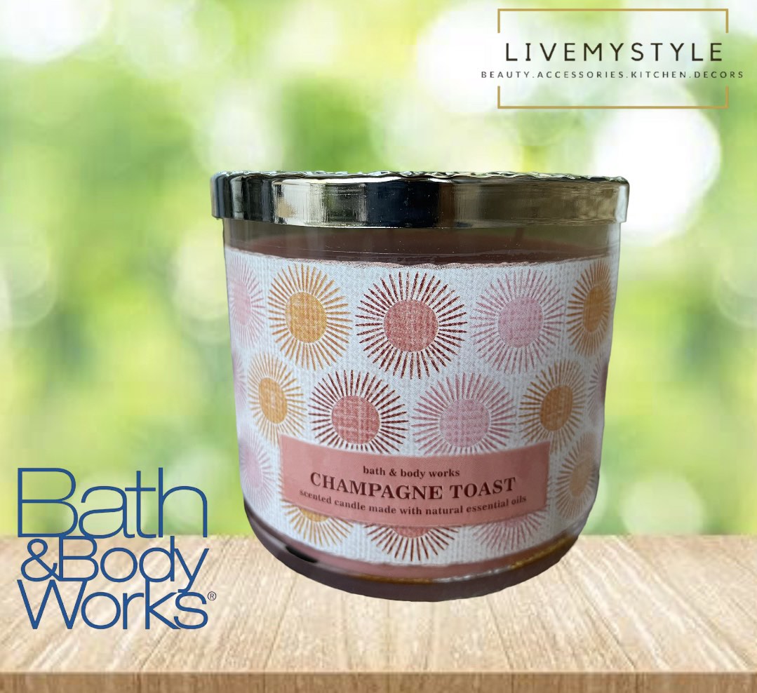 BATH & BODY WORKS CHAMPAGNE TOAST 3-WICK SCENTED CANDLE, Furniture ...