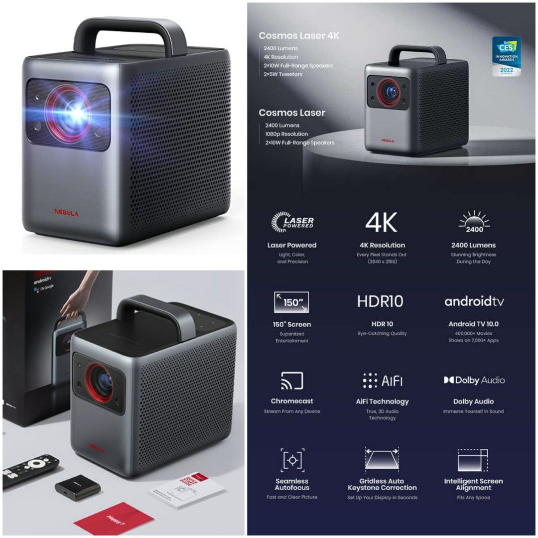 Brand New. Nebula Cosmos Laser 4K Projector, TV & Home Appliances, TV ...
