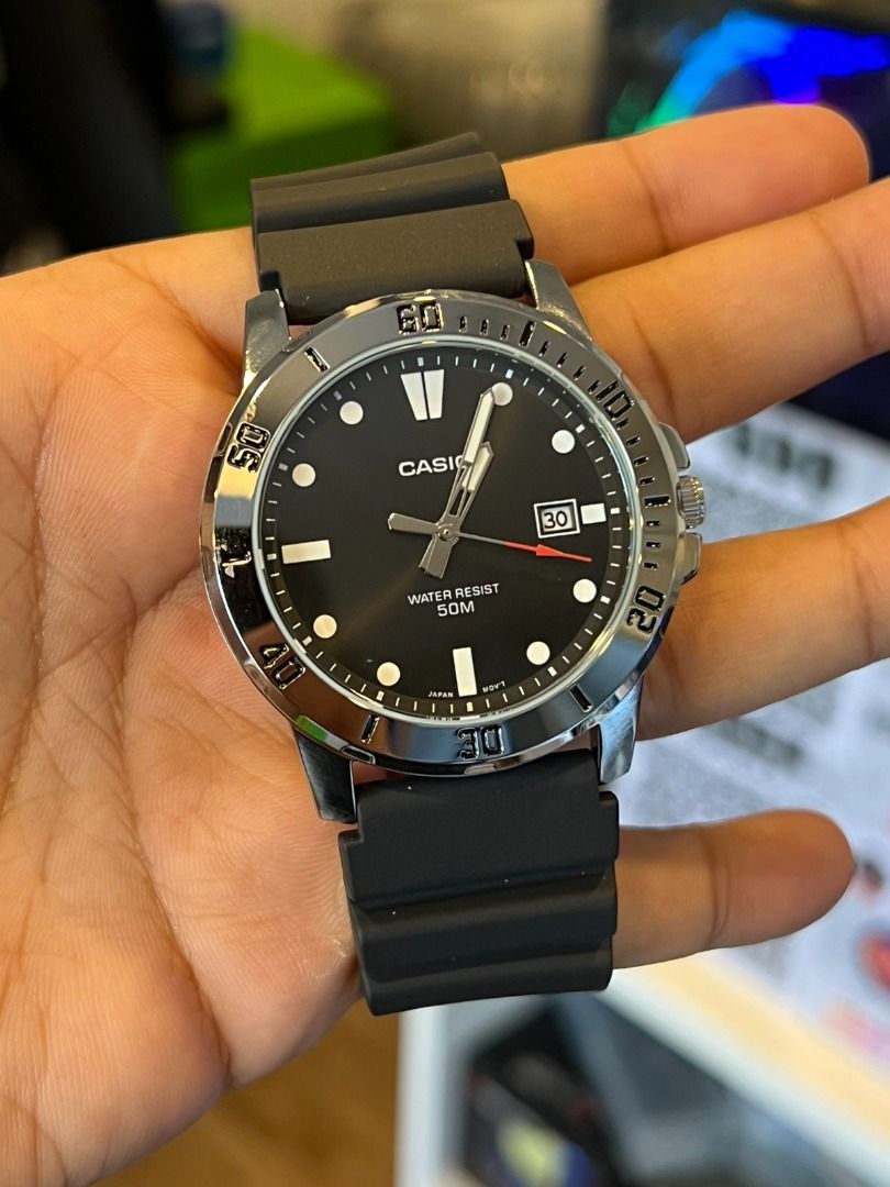 Casio Analog Black Resin Band Mens Watch Mtp Vd01 1e Mens Fashion Watches And Accessories