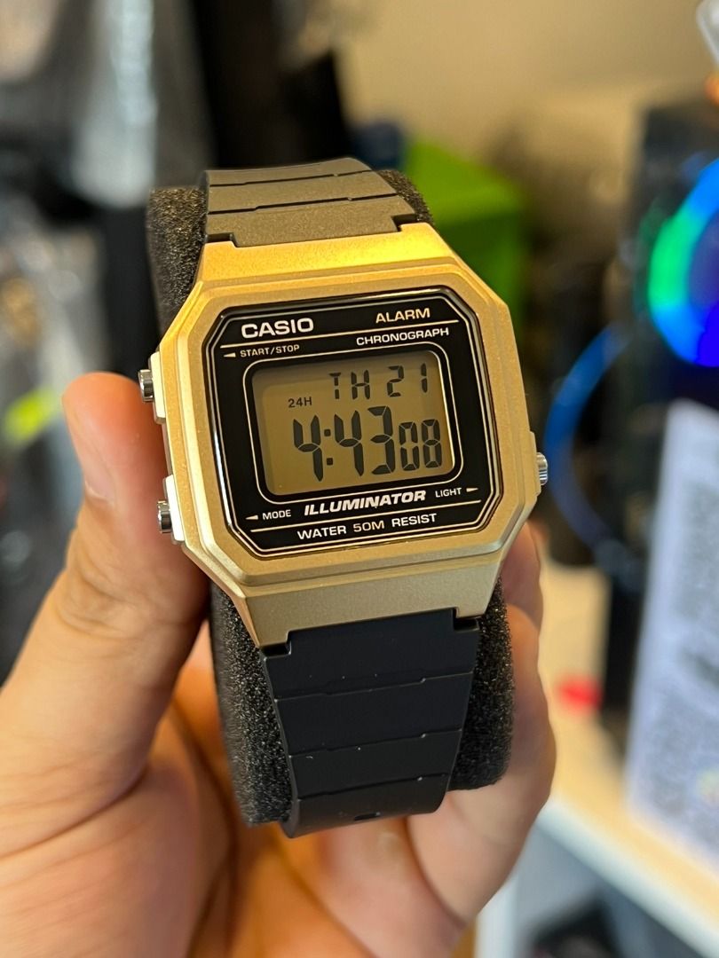 CASIO Digital Gold Resin Band Unisex Watch W217HM-9A, Women's Fashion ...