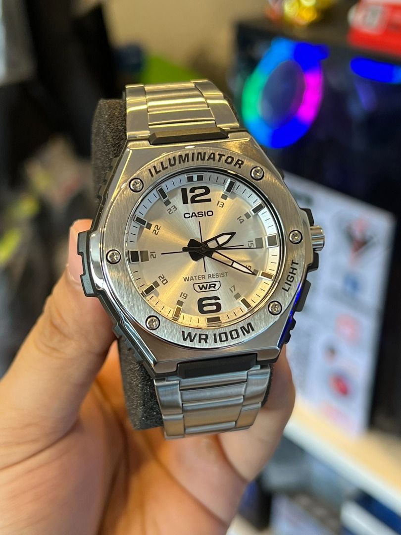 CASIO Illuminator Analog Stainless Steel Men's Watch MWA-100HD-7AV, Men ...