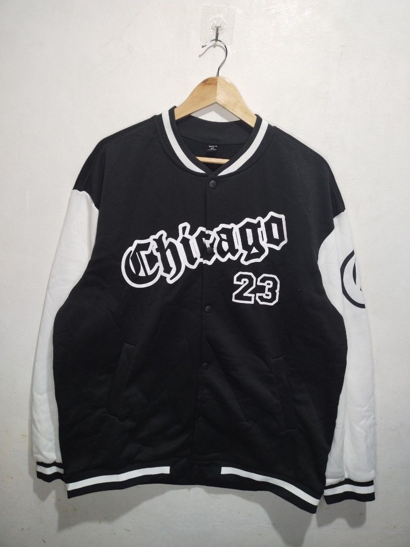 'Chicago 23' B&W Varsity Jacket on Carousell