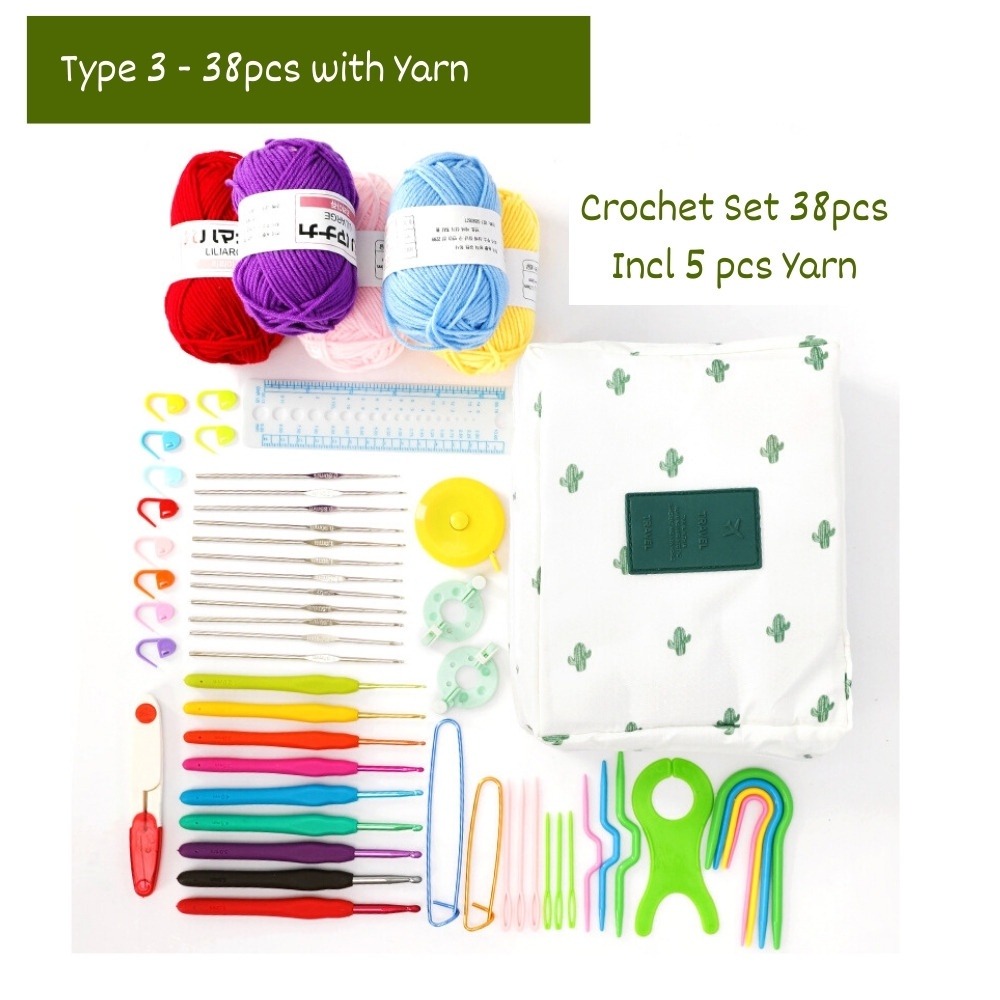 Crochet Set Extra-Long Crocheting Needles, Hobbies & Toys, Stationery ...