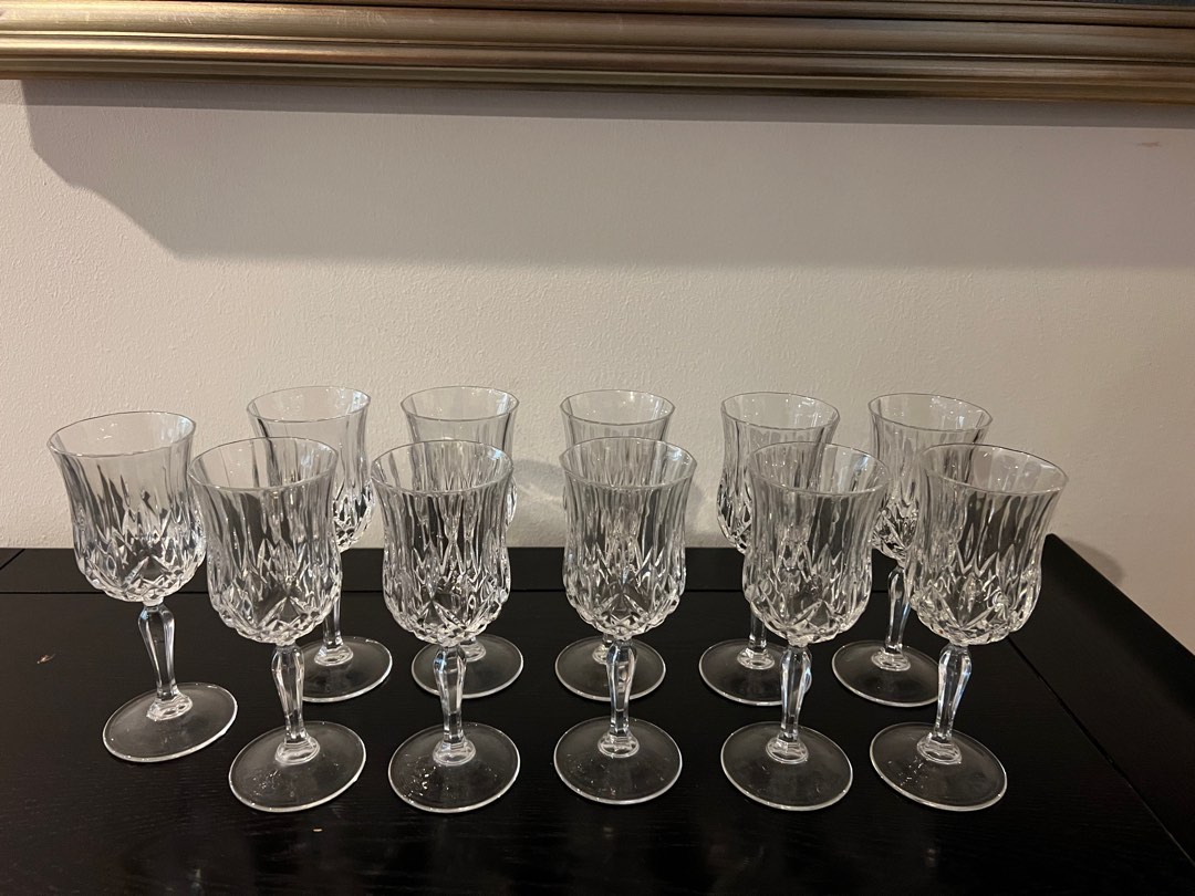 Crystal stem glasses 11 pieces, Furniture & Home Living, Kitchenware ...