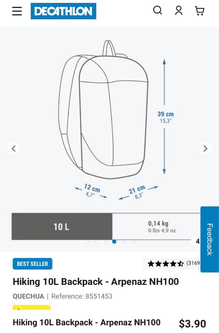 Decathlon Quechua 10L Backpack, Men's Fashion, Bags, Backpacks on Carousell