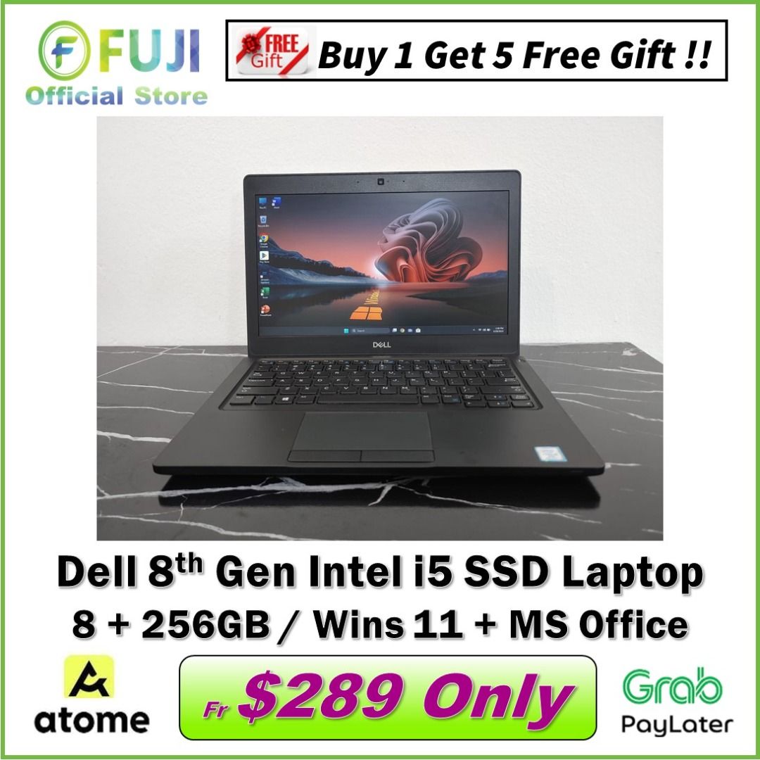 Dell 8th Gen intel i5 Laptop - 256GB SSD - 8GB RAM - Free MS Office ...
