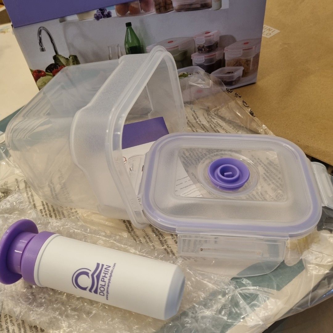 [NEGO] DOLPHIN Airtight Containers with Pump, Furniture & Home Living ...