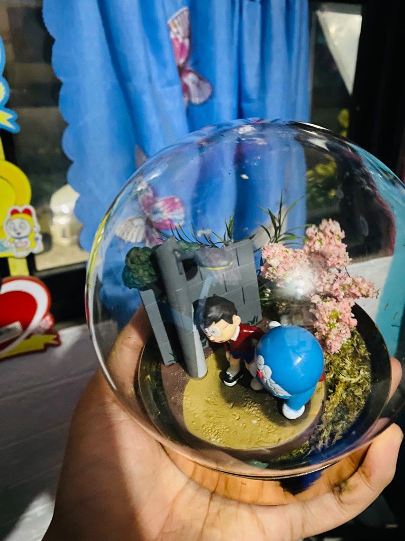 Doraemon and Nobita diorama in glass globe, Hobbies & Toys, Toys ...