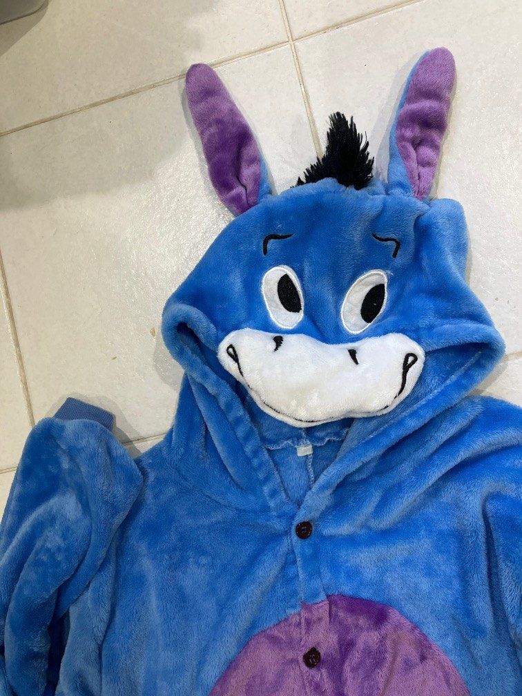 Eeyore Onesie Suit Comfy Fluffy Soft Night Wear Bedtime Story Costume ...