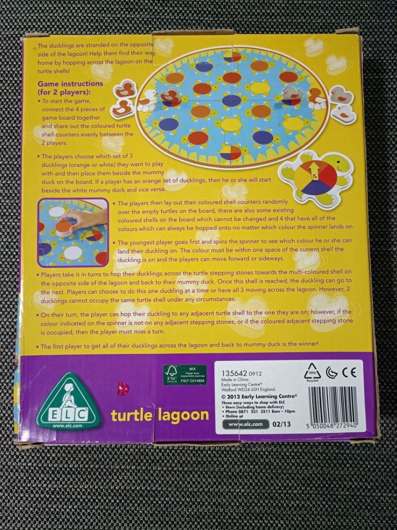 ELC Authentic Early learning centre turtle lagoon toy for 2 players ...