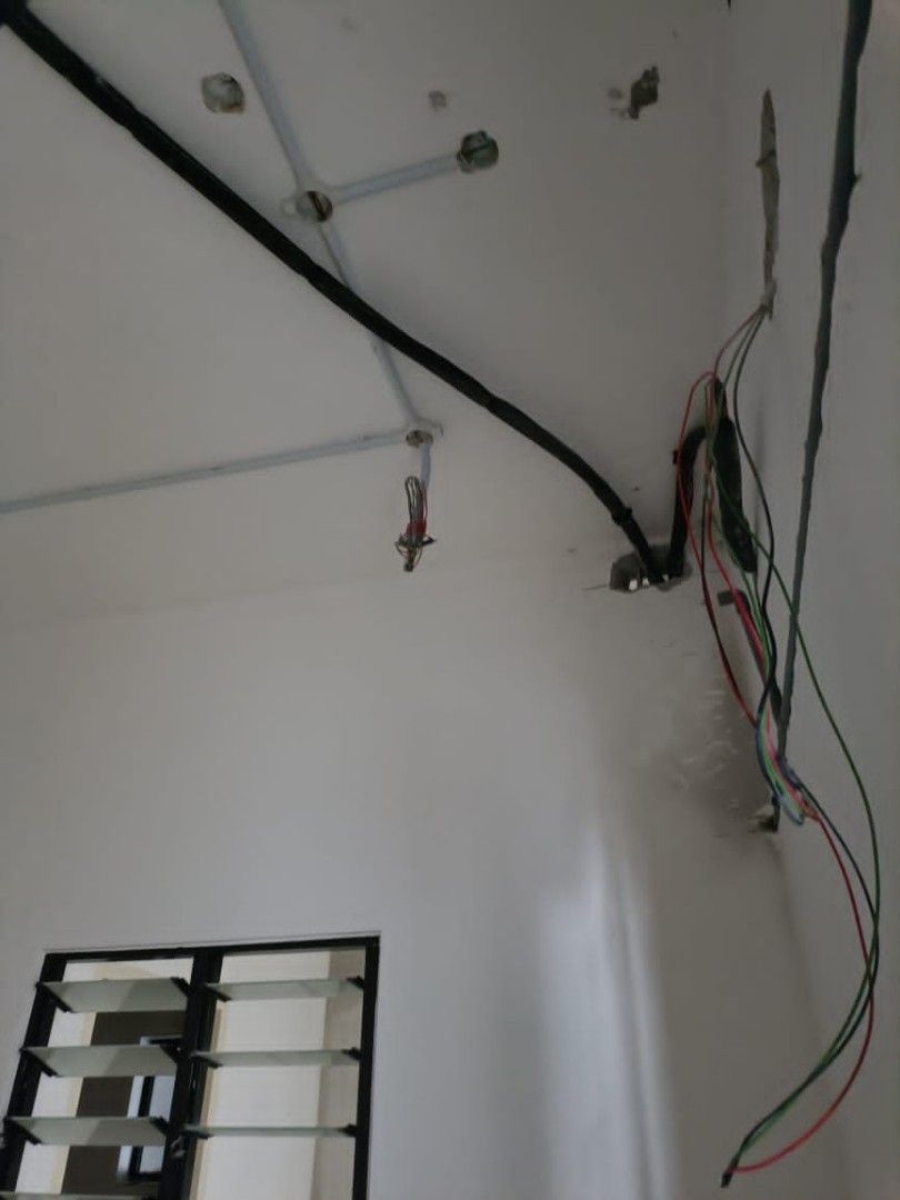 Electrical wiring hacking conceal plaster Ceiling painting, Services ...