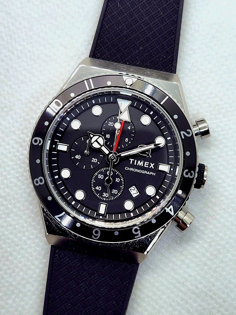 *Free Delivery* Timex Q GMT Three Time Zone Chronograph 40mm, Men's ...