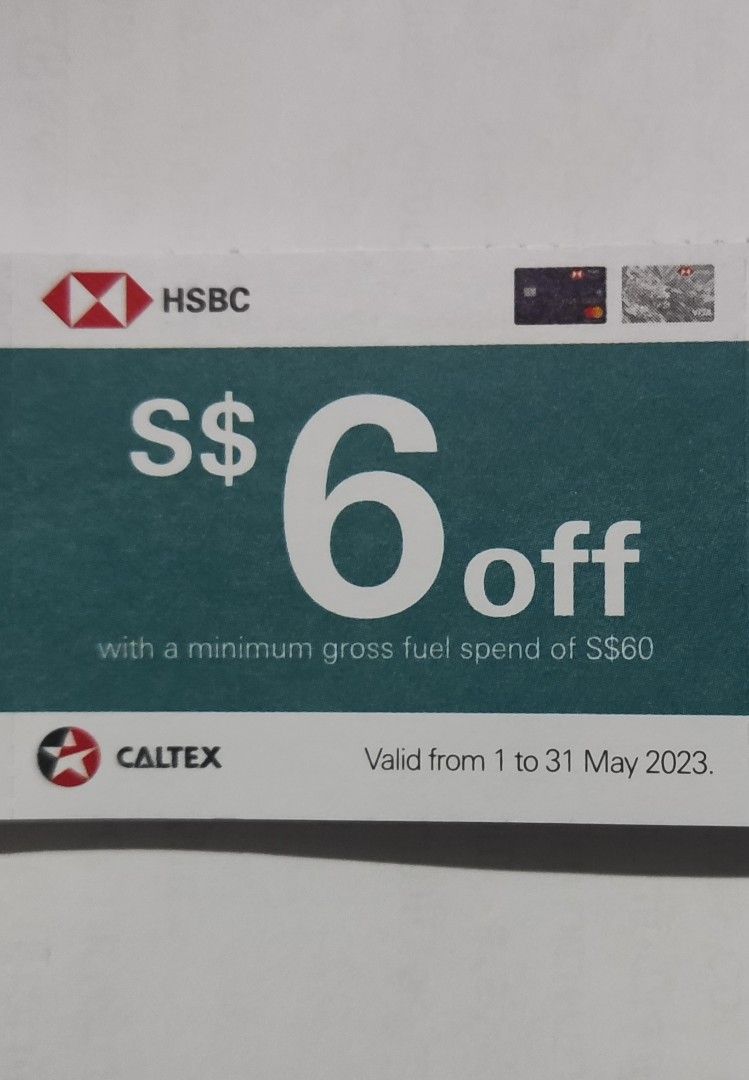 [Free NM] Caltex Petrol $6 off Vouchers for HSBC Card Holders (4 ...