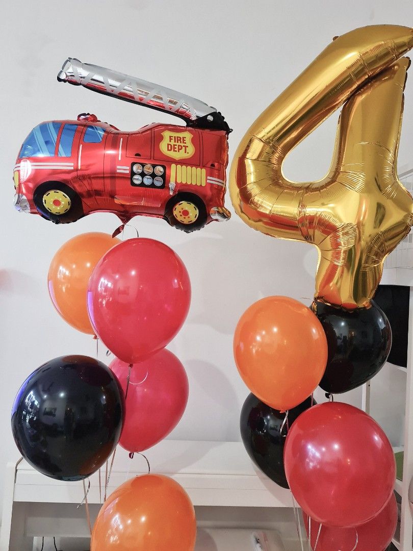 Helium Balloons, fire engine helium balloons, birthday balloons ...