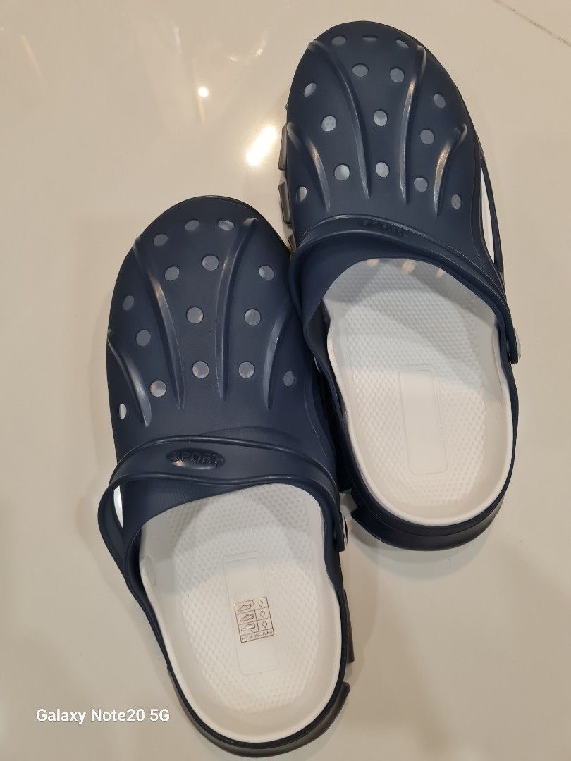 Hollow Out Slingback Clogs, Blue Plastic Vented Clogs, Men's Fashion ...